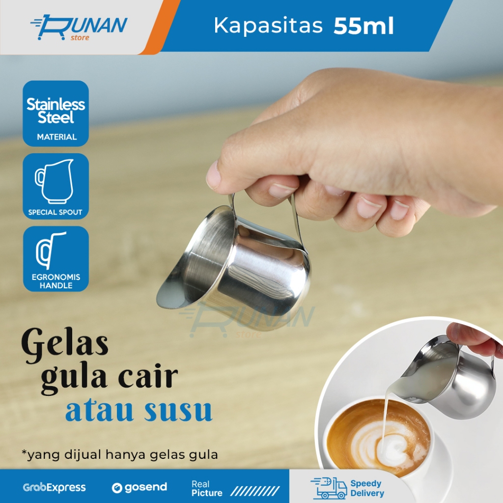 Jual Gelas Gula cair / Sugar Pot Jug Gula Tempat Susu Cafe 50ml ...