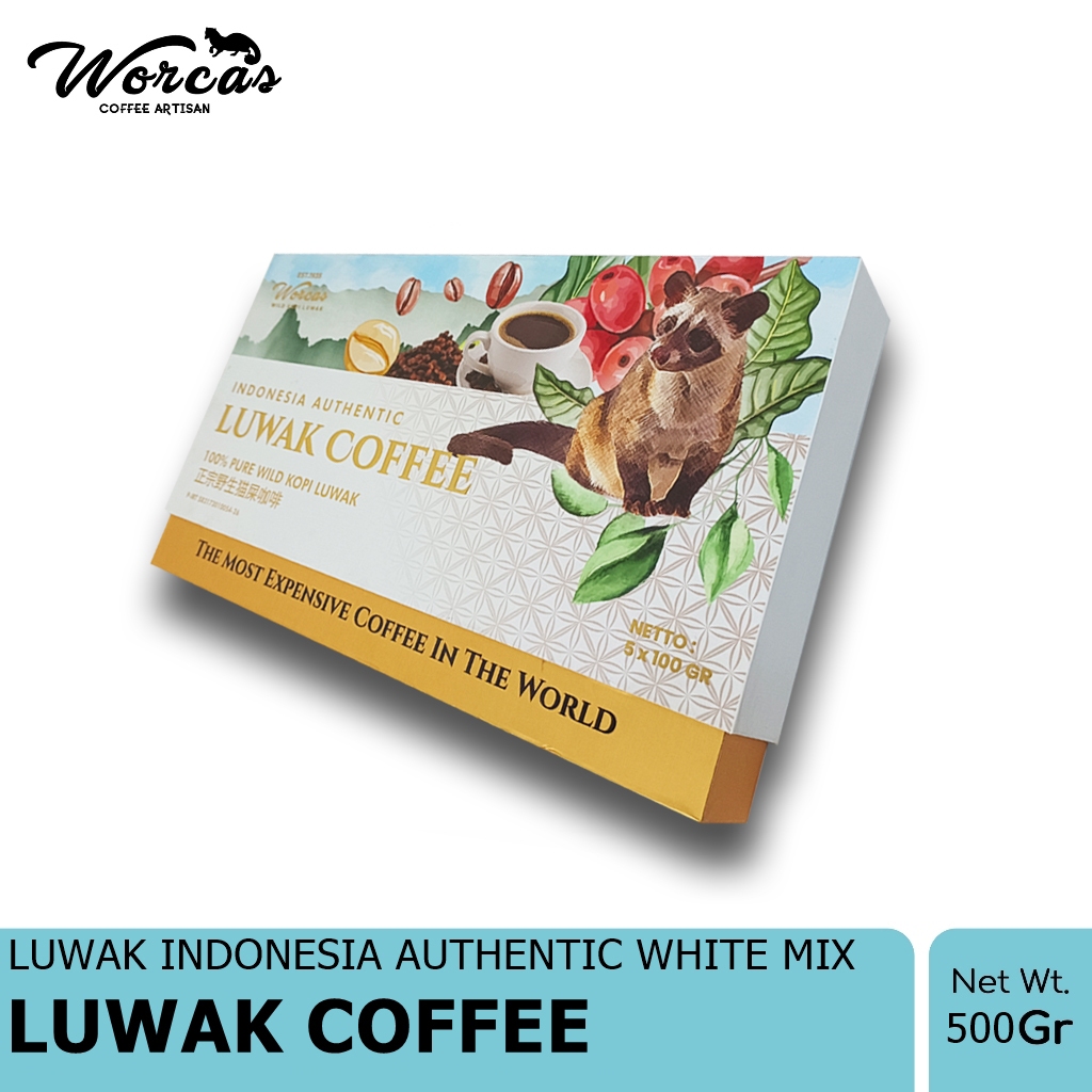 Jual WORCAS kopi Luwak Authentic White Mix 500gr | Shopee Indonesia