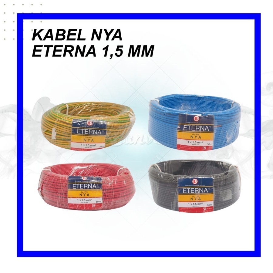 Jual Kabel Listrik Eterna Tunggal NYA 1,5MM Roll 50M | Shopee Indonesia