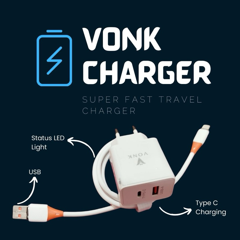 Jual Kabel Charger HP vonk original | Shopee Indonesia