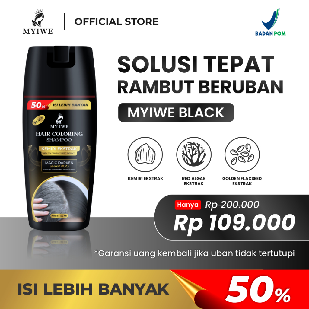 Jual Myiwe Shampoo Penghilang Uban / Penghitam Rambut Uban Original ...