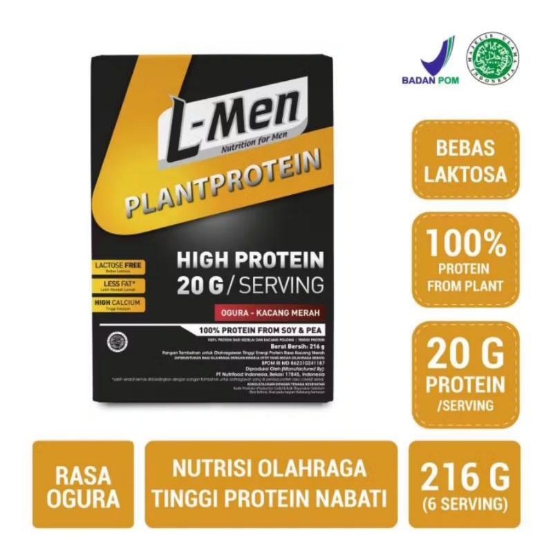Jual L-Men Plant Protein Ogura - Suplemen Tinggi Protein Nabati Rendah ...
