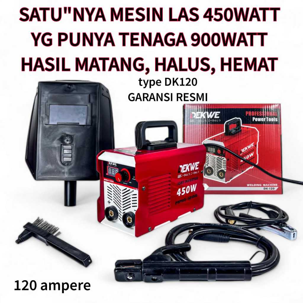 Jual mesin las 450watt tenaga 900watt DEKWE DK120 inverter welding kualitas sultan | Shopee ...