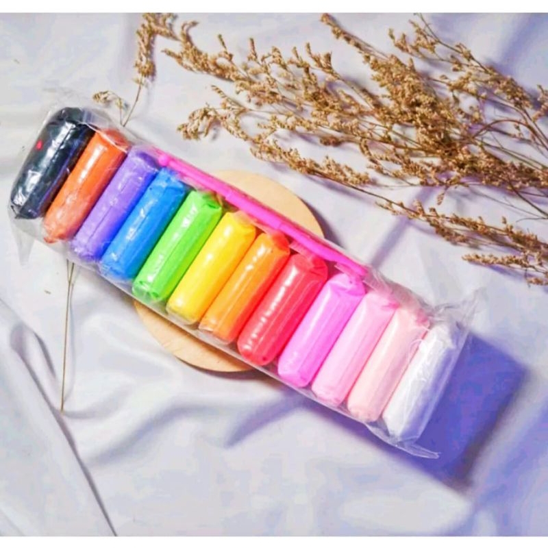 Jual Clay Mainan Anak isi 12pcs Mainan edukasi slime clay dough colour ...