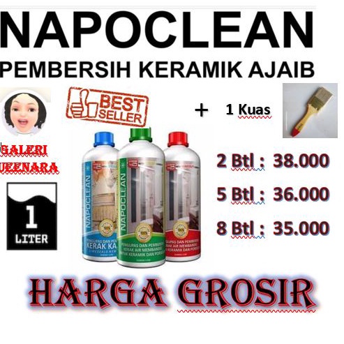 Jual NAPOCLEAN HEBOH 1liter Heavy Duty MerahStrong Hijau dan Biru ...