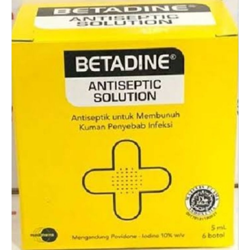 Jual BETADINE ANTISEPTIC SOLUTION 5ML/BOX ISI 6BOTOL | Shopee Indonesia