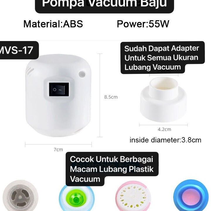 Jual MVS17 Mesin Alat Pompa Vakum Baju Desn Mini Pobel Colokan Listrik ...