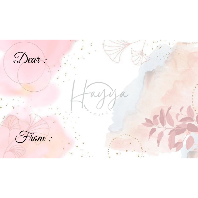 Jual HAYYA - THANK YOU CARD UCAPAN SELAMAT KOSONGAN / GREETING CARD ...