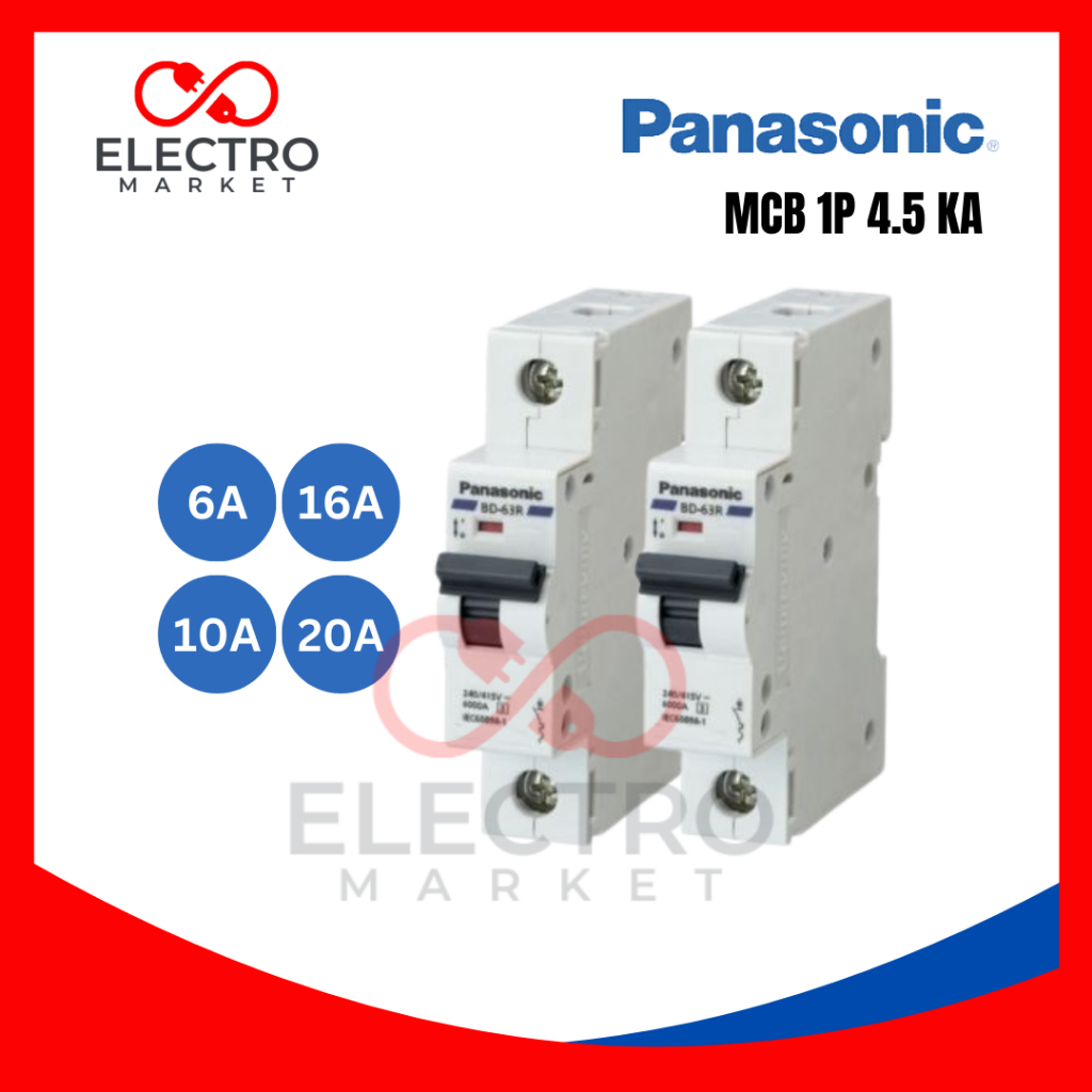 Jual Panasonic MCB 1Phase 6A 10A 16A 20A Ampere 4.5kA 6kA | Shopee Indonesia