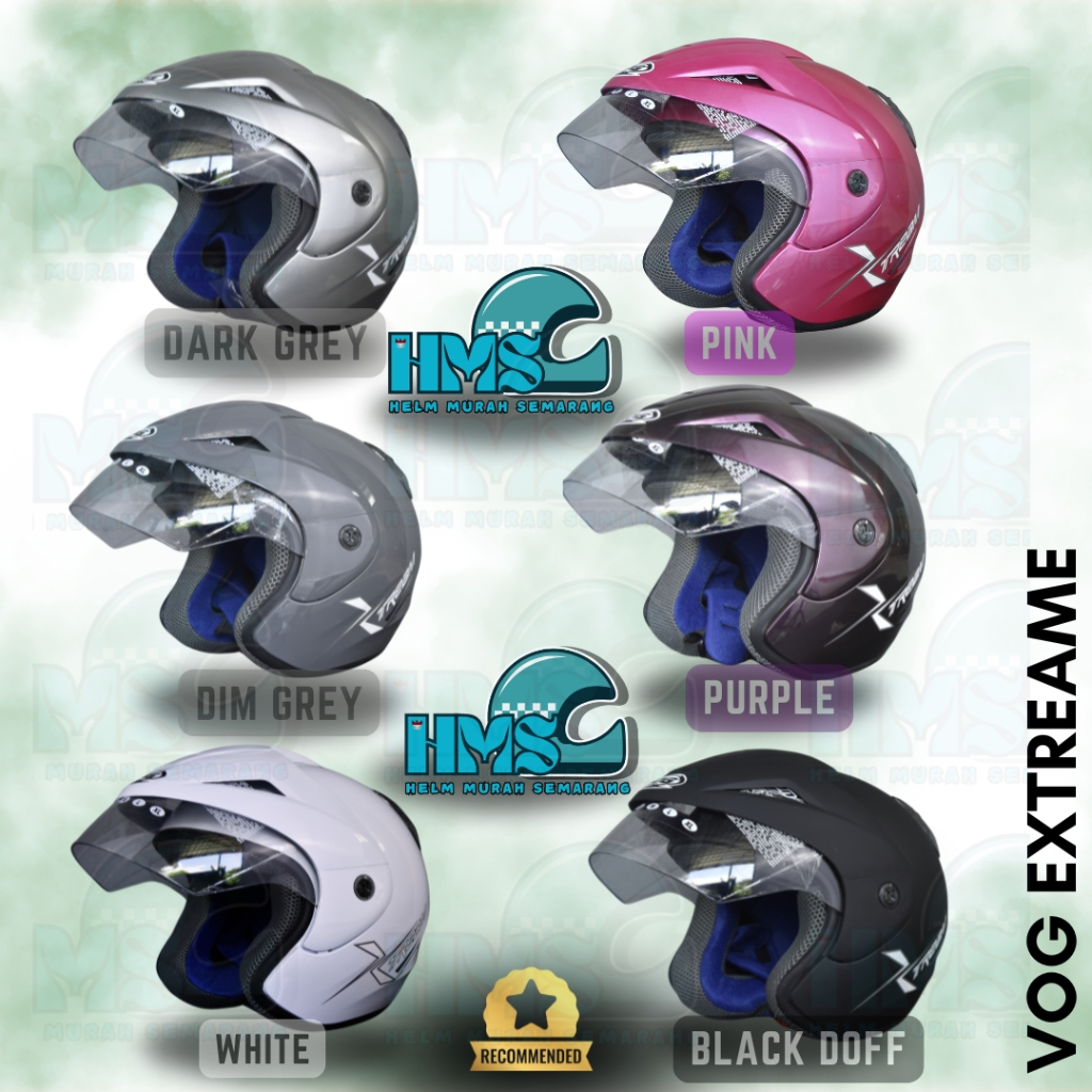 Jual HELM HALF FACE VOG X-TREAM SOLID WARNA LENGKAP ORIGINAL SNI ...