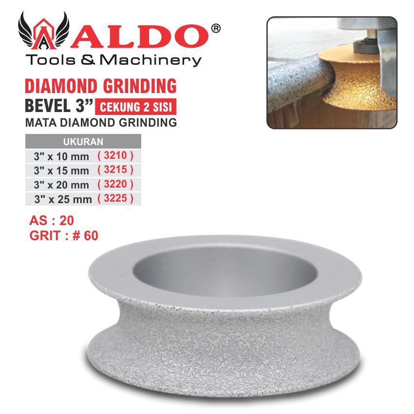 Jual DIAMOND GRINDING BEVEL 3" CEKUNG 2 SISI / MATA GRINDING BEVEL ...