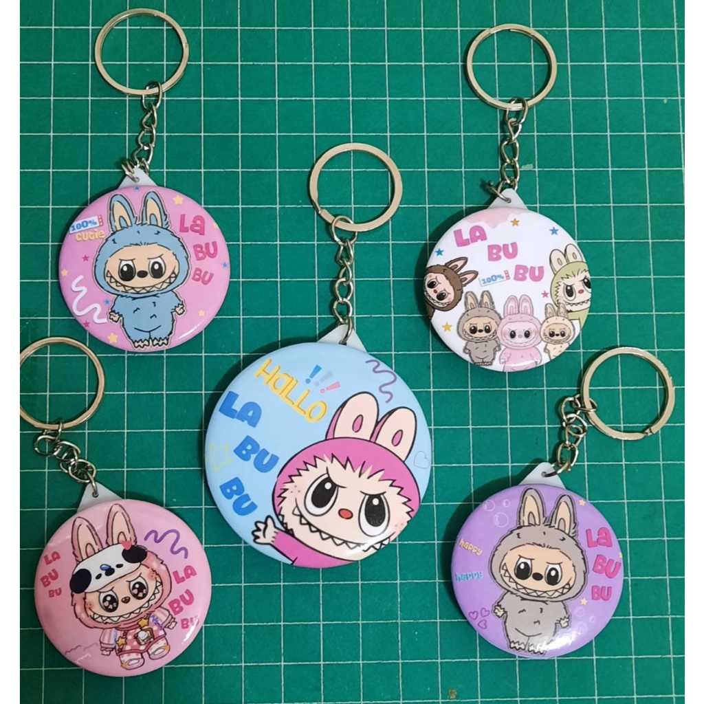 Jual Koleksi Gantungan kunci bulat diameter 4,4cm LABUBU/Koleksi Ganci ...