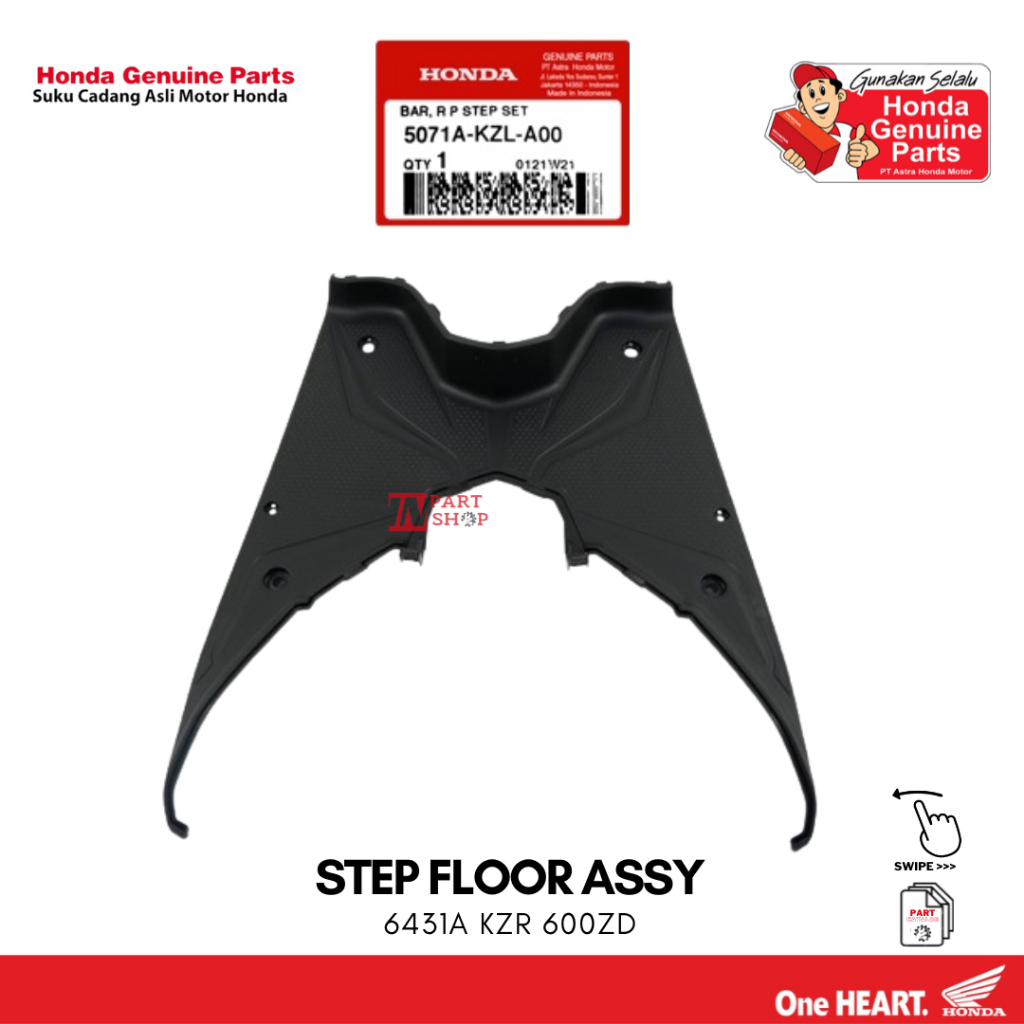 Jual Cover Pijakan Kaki (Step Floor Assy) - Vario 125 Techno KZR / 6431A-KZR-600ZD | Shopee ...