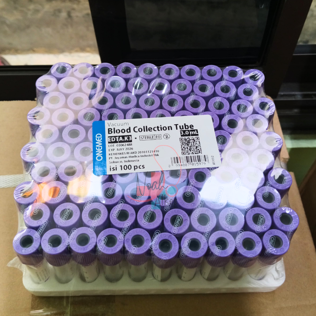 Jual Tabung Darah Blood Collection Tube EDTA 3ml PET OneMed Isi 100 Pcs ...