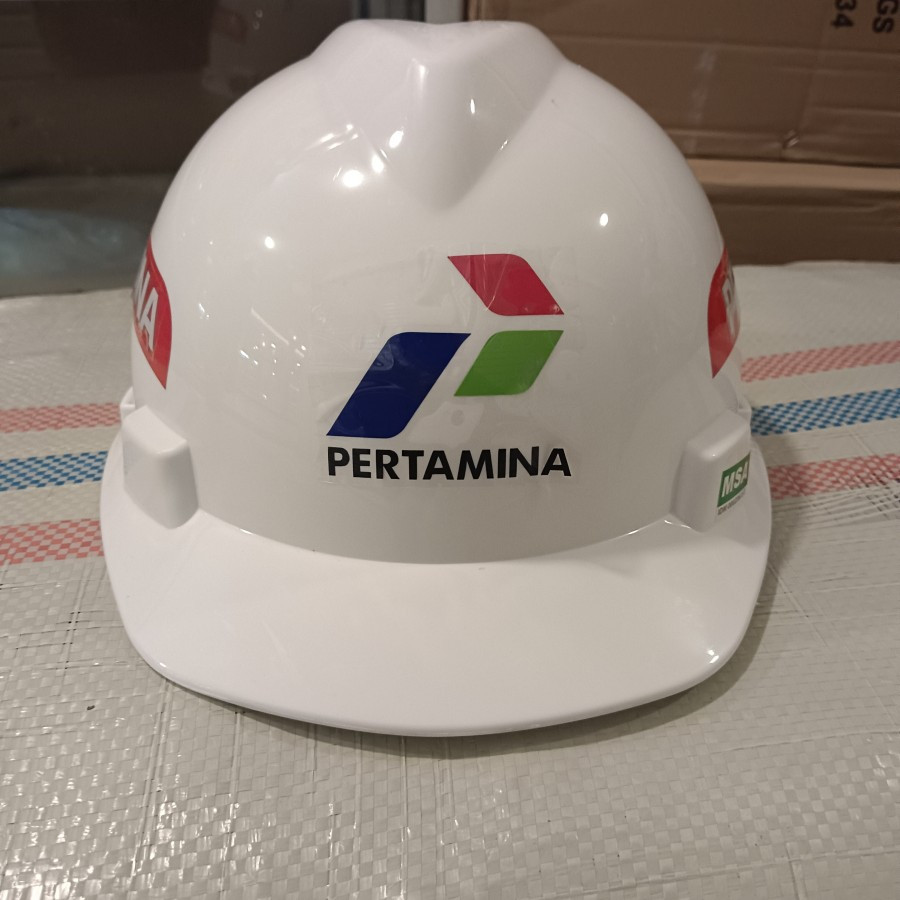 Jual HELM SAFETY MSA PERTAMINA FULL SET / HELM KERJA MSA ORIGINAL ...