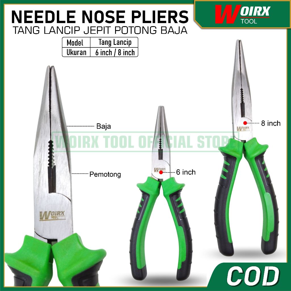 Jual WOIRX TOOL Tang Lancip 6" 8" inch Long Nose Tang Cucut | Shopee Indonesia