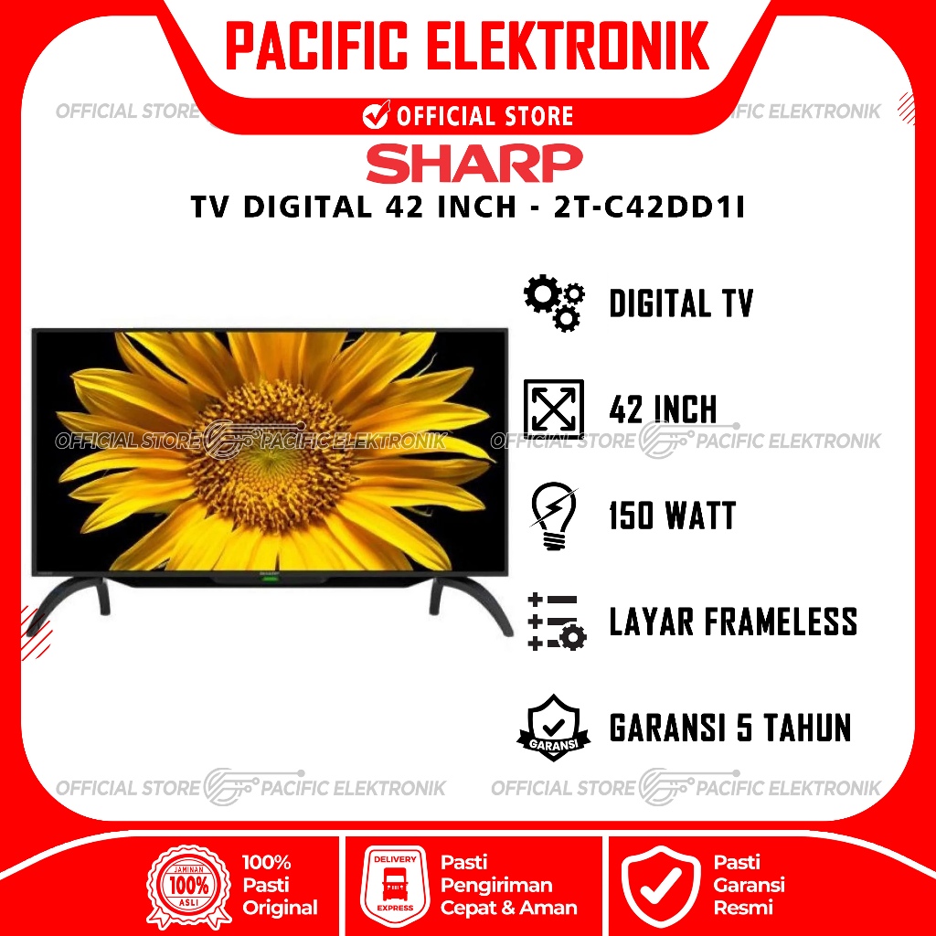 Jual TV LED Sharp Digital 42inch 2T-C42DD1i / 42DD1i / 42DD | Shopee Indonesia