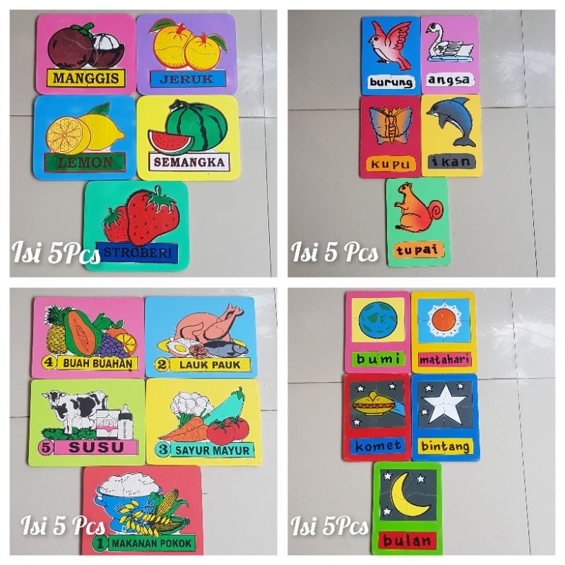 Jual Puzzle Baca ,Puzzle Baca Buah,Kendaraan,Hewan, Puzzle Tempat ...