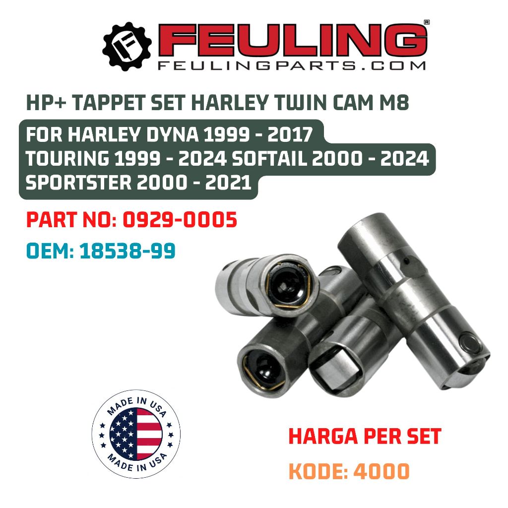 Jual HP+ TAPPET SET HARLEY TWIN CAM M8 FOR HARLEY DYNA 1999 - 2017 ...