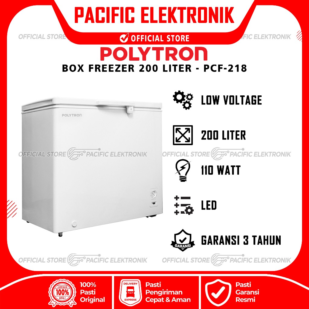 Jual Box Freezer / Chest Freezer Polytron 200 Liter PCF 218 / PCF218 ...