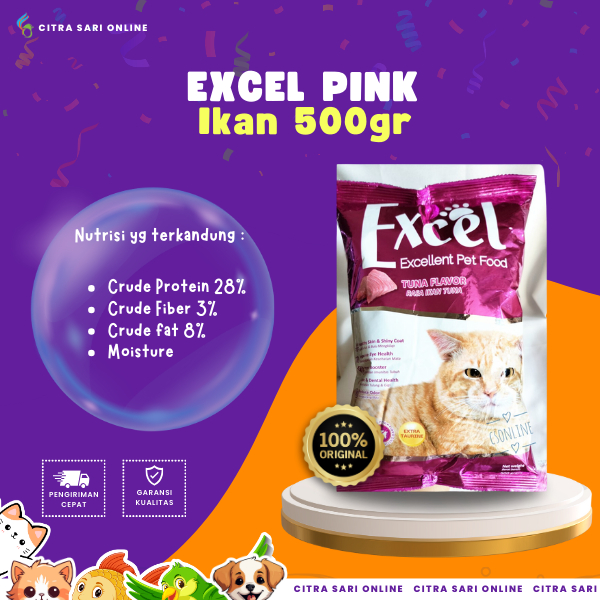 Jual Citra Sari Online | Excel Pink Ikan 500gr Makanan Kucing | Shopee ...