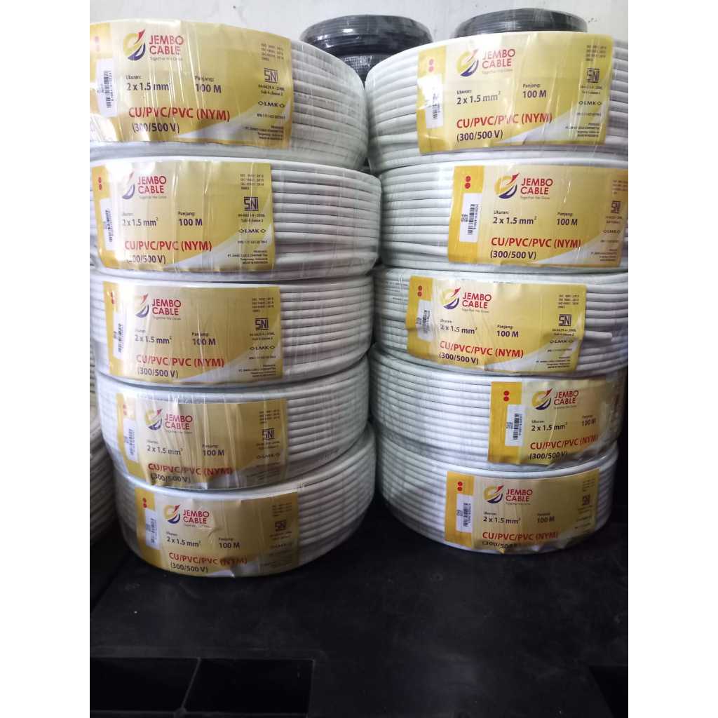 Jual KABEL LISTRIK NYM 2x1.5 MEREK JEMBO (Kabel Tunggal) | Shopee Indonesia