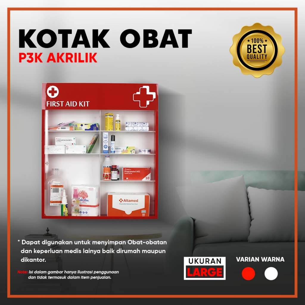 Jual Rak Obat / Kotak P3K Akrilik Large | Shopee Indonesia