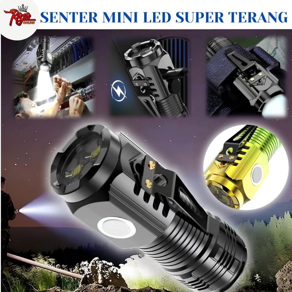 Jual SENTER3 - Senter Mini 3* LED Flashlight High Brightness Alloy ...
