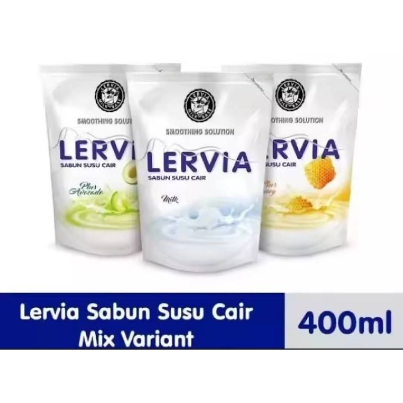 Jual Lervia Sabun Susu Cair Smoothing Solution All Variant 400ml ...