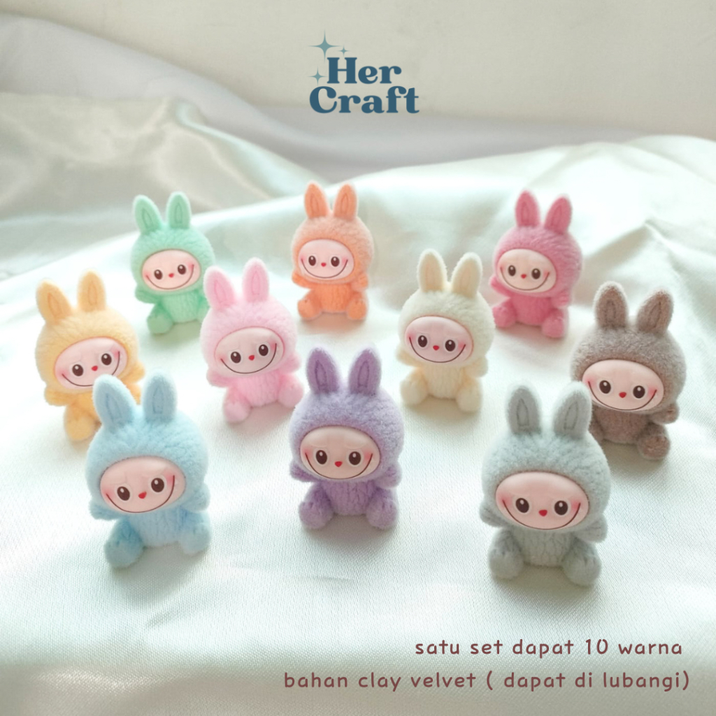 Jual Hercraft - Clay / Mini Figure 3D Labubu - HARGA SERI 10 PC ...