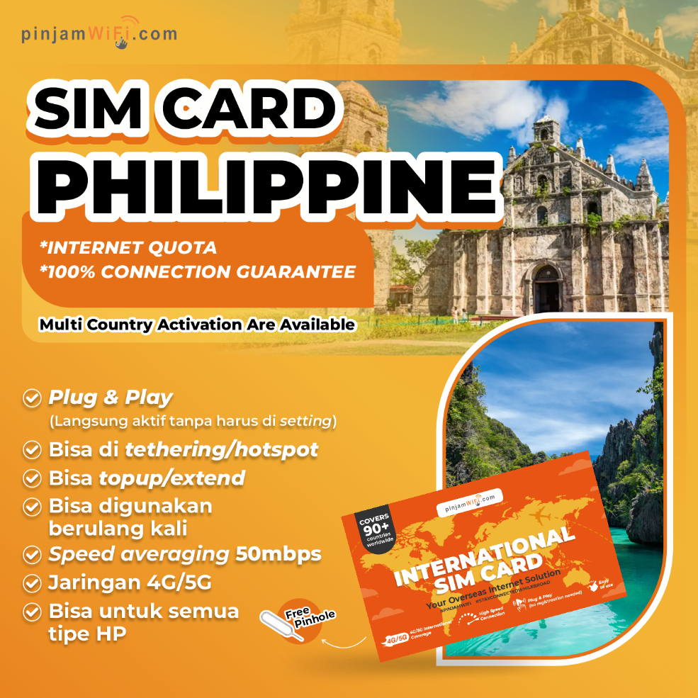 Jual PINJAM WIFI Sim Card Philippines Internet Total Quota I Simcard ...