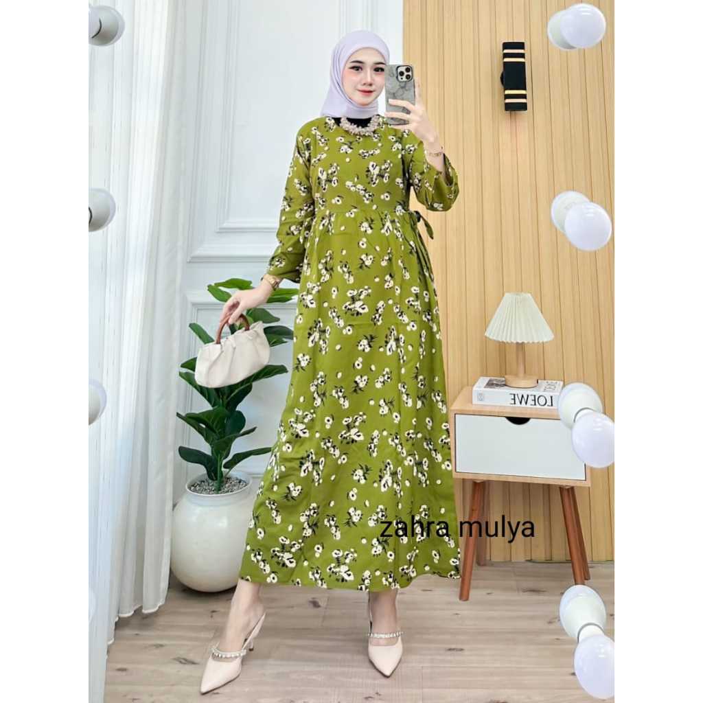 Jual Dress miranda bahan rayon lengan 3/4 busui friendly | Shopee Indonesia