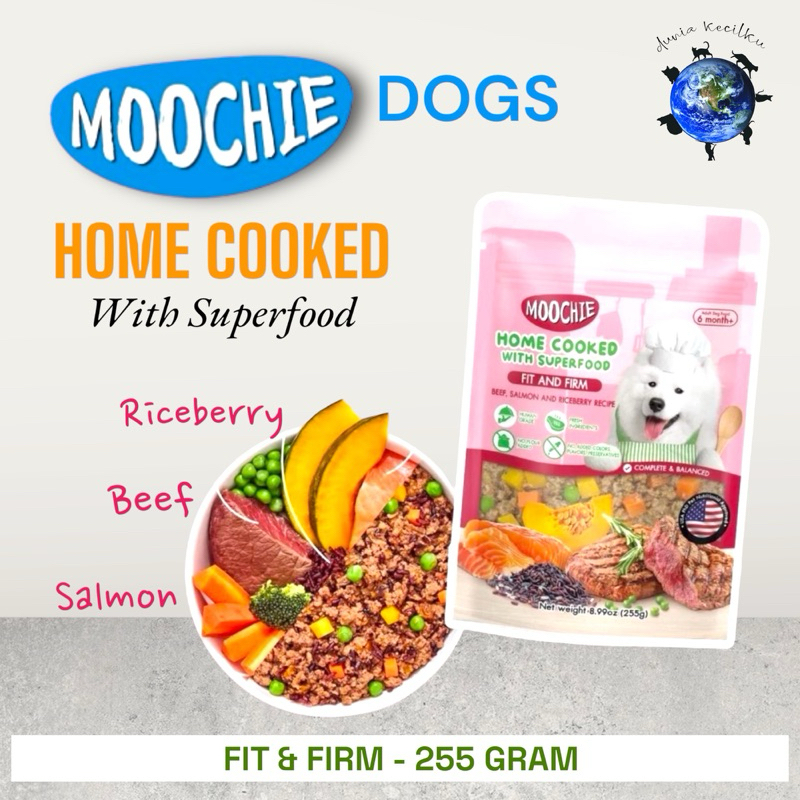 Jual Moochie Dog Home Cooked FIT & FIRM (Beef Salmon Riceberry) No Raw ...