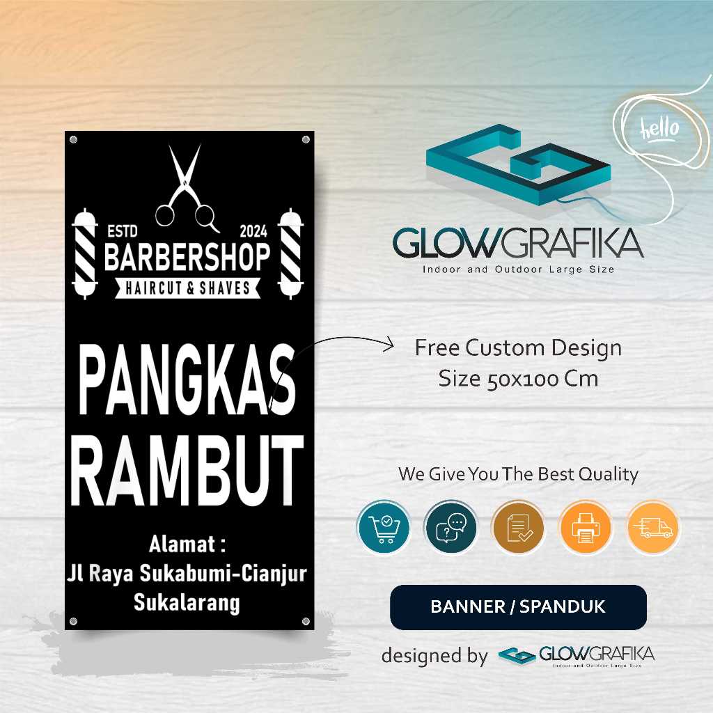 Jual Cetak Spanduk Banner Pangkas Rambut Model HItam Keren | Shopee ...
