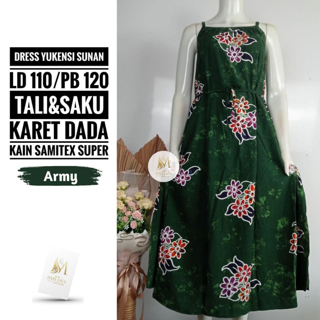 Jual Dress Yukensi Sunan TL / Dress Batik Tanpa Lengan Cantik Adem ...