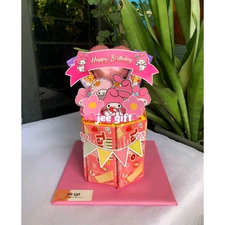 Jual Tower snack 1 tingkat karakter My Melody/mading snack/cake snack ...