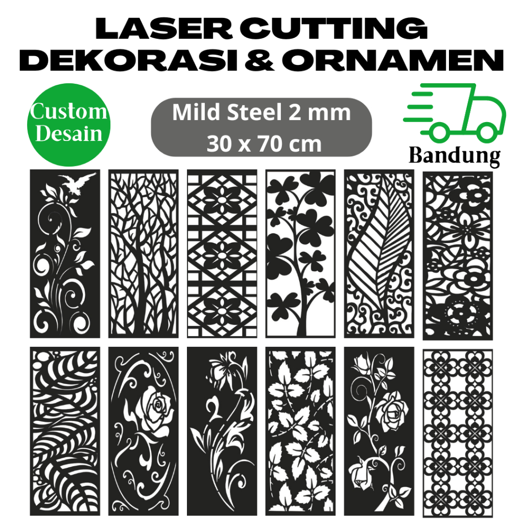 Jual Plat Laser Cutting Ornamen Rumah Pagar Jendela Motif Flora Tebal 2 ...