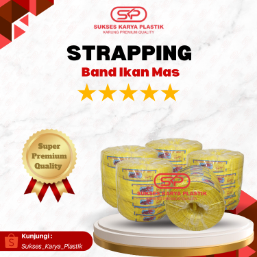 Jual TALI STRAPPING BAND KUNING/ KLAM 1 PACK LEBAR 15 MM (5 ROLL) MEREK ...