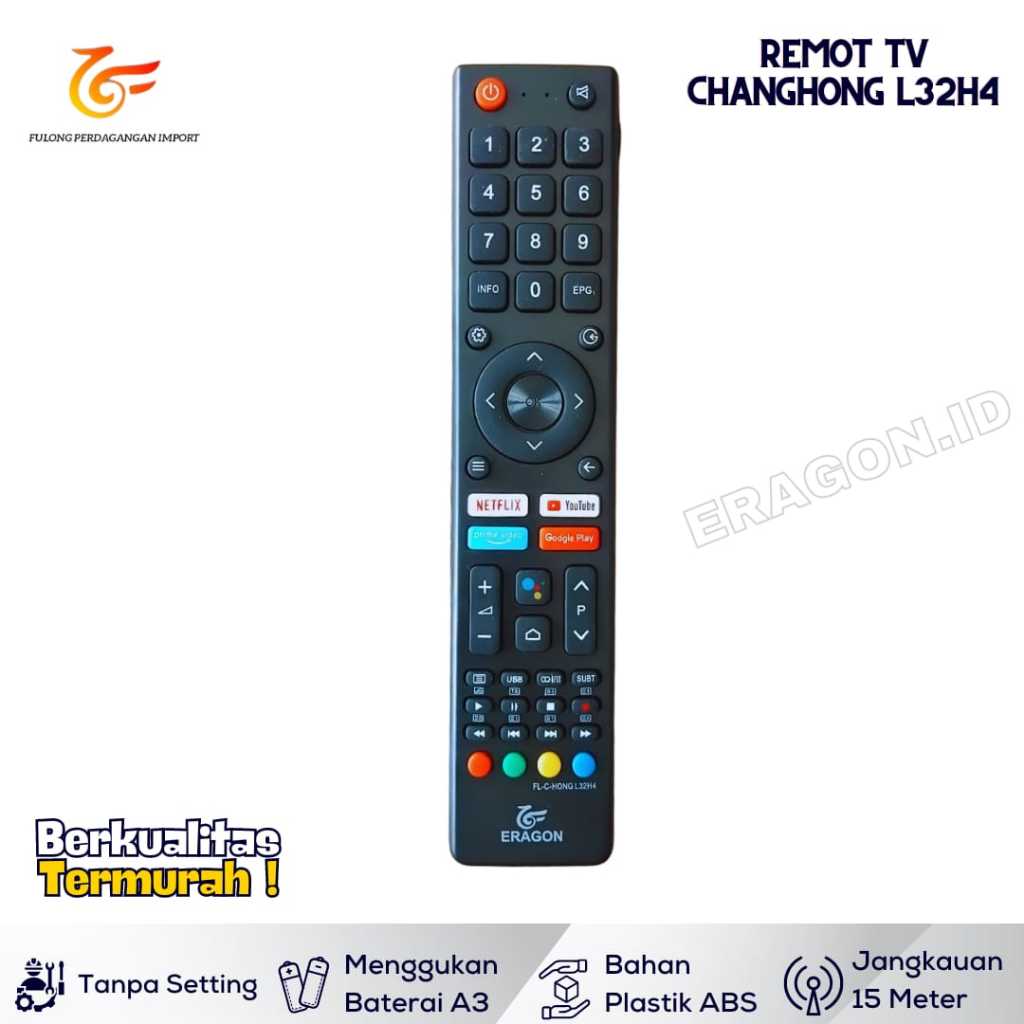 Jual ERAGON Remote TV | Suitable For Changhong Android TV L32H4 ...