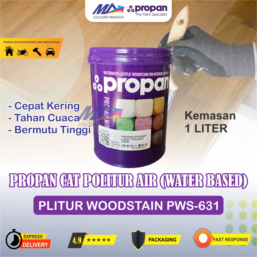 Jual PROPAN CAT POLITUR AIR / PLITUR WOODSTAIN PWS-631 1 LITER | Shopee ...
