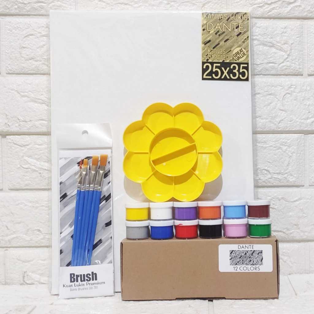 Jual RKL - PAKET MELUKIS SET Kanvas 25x35 Kuas Palet dan Cat | Shopee ...
