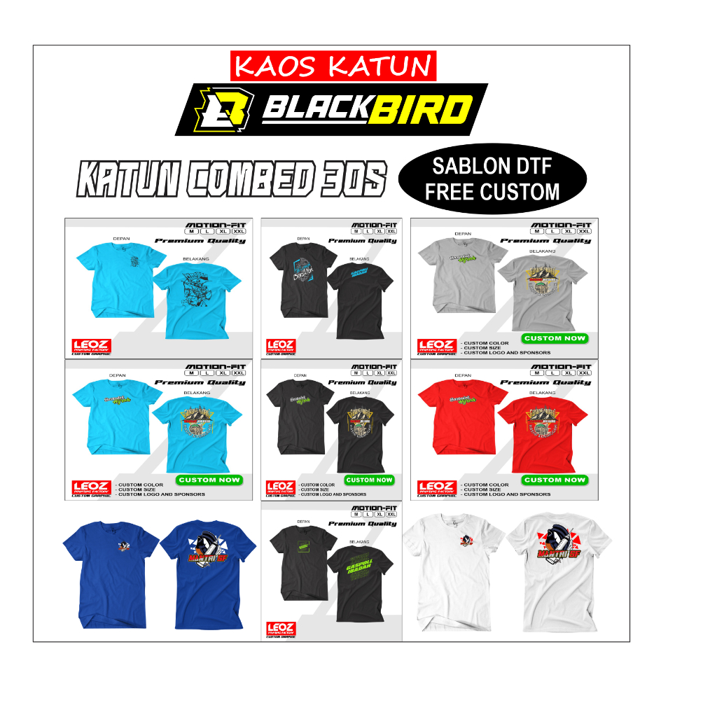 Jual Kaos Sablon Custom Full DTF | Kaos Katun Combed 30S | Kaos Gratis ...