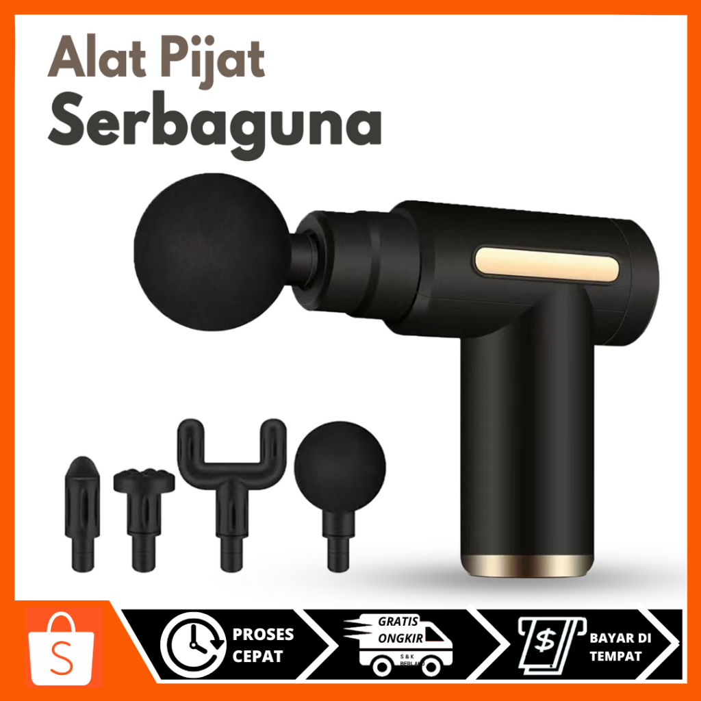 Jual Alat Pijat Serbaguna 4 in 1 Elektrik Fasciaes Gun Deep Tissue ...