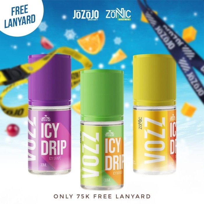 Jual LIQUID VOZZ ICY DRIP 30ML 15MG BY JOJOZO FREE LANYARD | Shopee ...