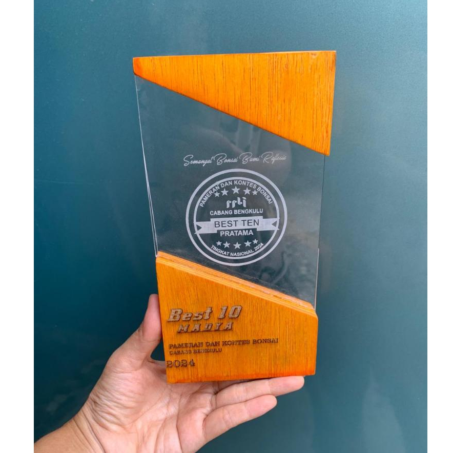 Jual Vandel Akrilik Plakat Akrilik playwood Piala Akrilik tatakan kayu ...