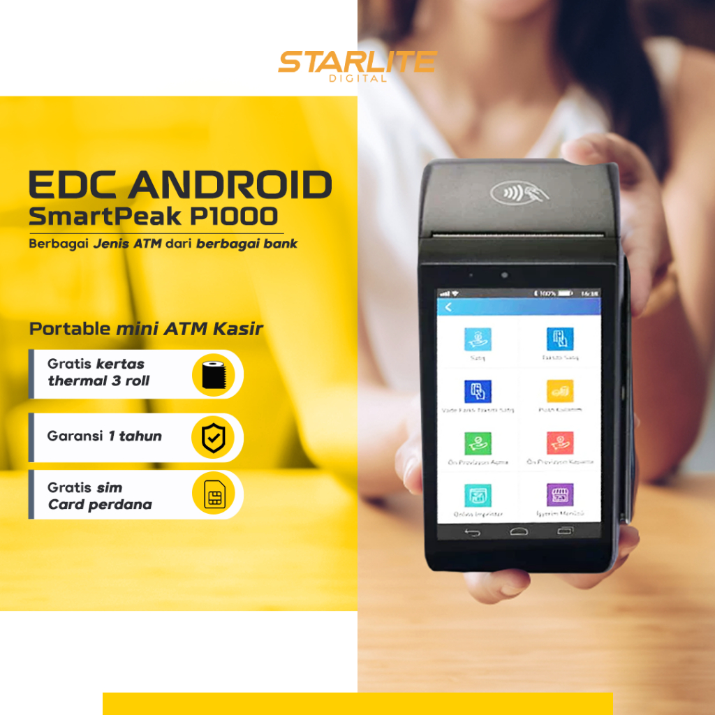 Jual Mesin Edc Semua Bank Android Smartpeak P1000 5 Inch Portable Mini ...