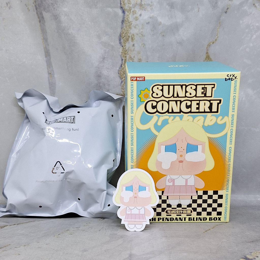 Jual Pop Mart Sunset Concert Cry Baby Original Pink White Popmart Plush ...