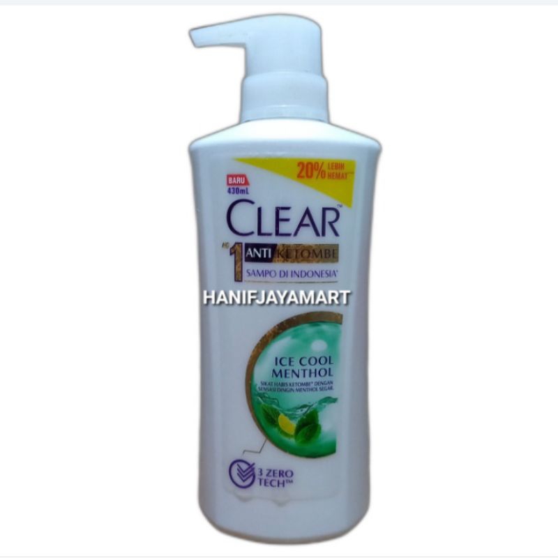 Jual SHAMPO.CLEAR ICE COOL MENTHOL 430ML (LABEL SEDIKIT RUSAK) | Shopee ...