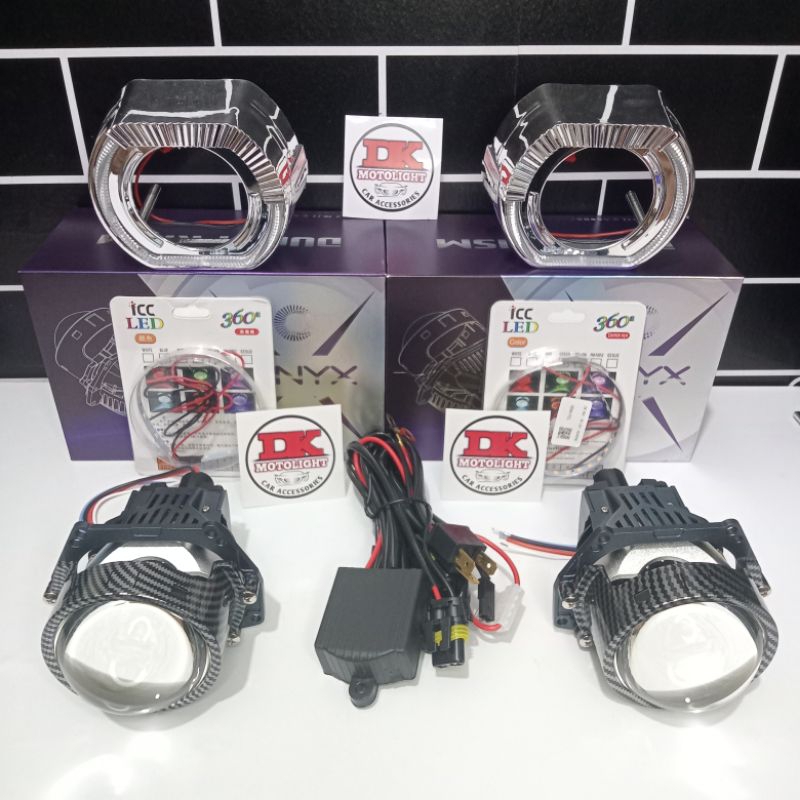 Jual Paket Lengkap Lampu Headlamp Mobil Projector Biled Vinyx VR3 Dual ...