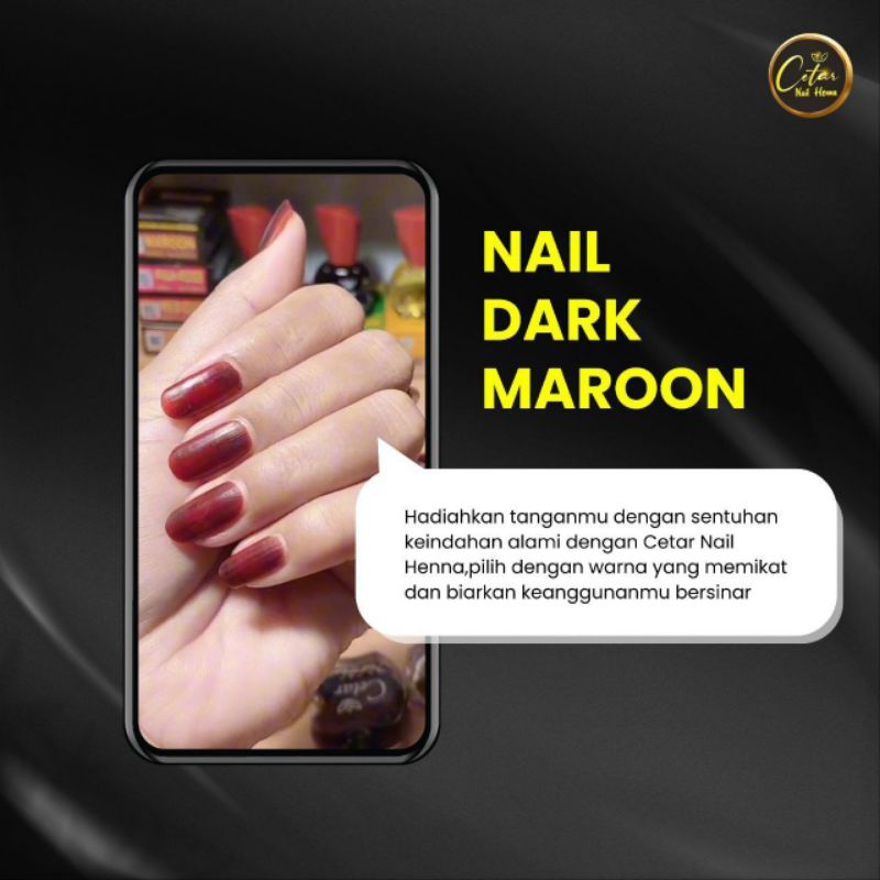 Jual kutek henna cetar dark maroon sepaket isi 2 kutek halal muslimah ...